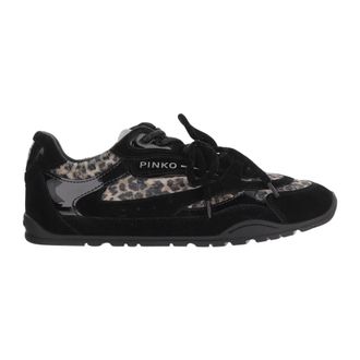 Pinko Yulia 01 Leder- und Mesh-Sneaker - - Shoes - Damen - Schwarzk - 38 EU