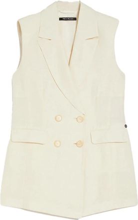 Pennyblack Femme, Vestes, Beige, Taille: 38 FR Gilet crois&eacute;
