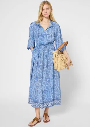 Gerard Darel Robe longue imprim&eacute; cachemire - PIANA - Turquoise