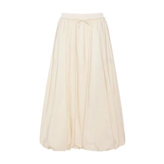 Max Mara Langer wasserabweisender Canvas-Rock - - Skirts - Damen - Wei&szlig; - M