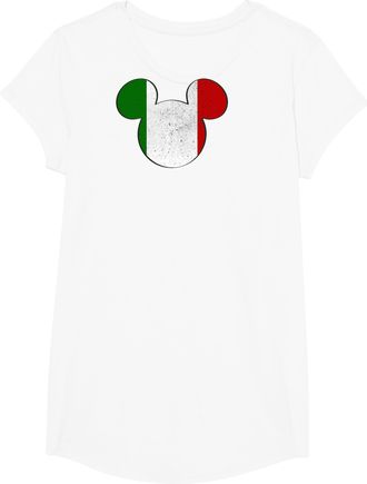 Disney Mickey Mouse Logo Italy Flag Fill T-Shirt