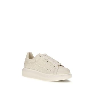 Alexander McQueen Womens White Calf Leather Bos Taurus Chunky Sneakers
