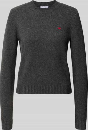 Review Slim Fit Strickpullover aus elastischem Material-Mix
