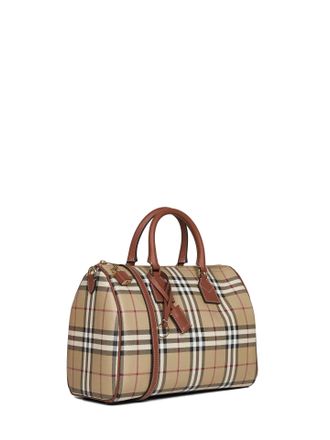 Burberry Womens Bowling Bag Archive Beige Check Cotton Backpacks