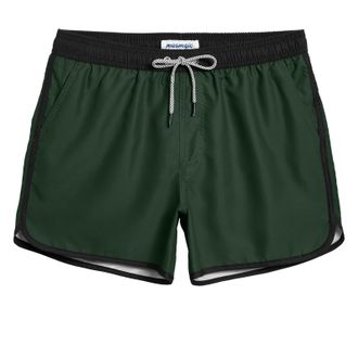 Maamgic Herren Badeshorts Vintage Retro Boardshorts Schnelltrocknend Kurz Badehose Schwimmhose mit Mesh-Futter und Verstellbarem Tunnelzug,Dunkelgr&uuml;n,XXL
