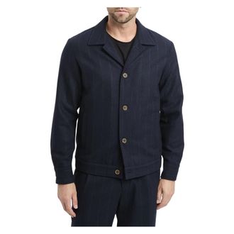 Myths Overshirt Gessata - - Jackets - Herren - Blau - L