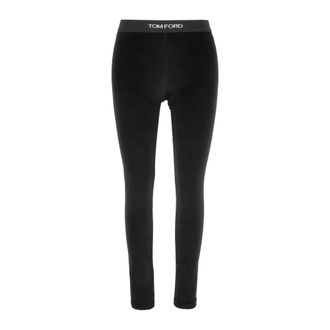 Tom Ford Stretch Lustrous Velour Signature Leggings - - Trousers - Damen - Schwarzk - S