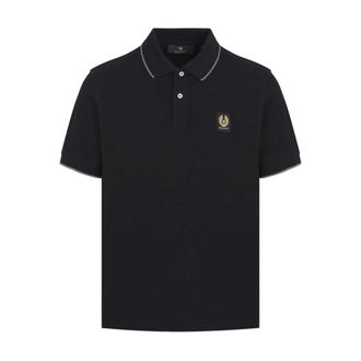 Belstaff Homme, Tops, Noir, Taille: 3XL Polo &agrave; Double Liser&eacute; Noir