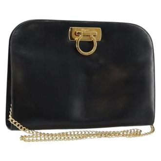 Ferragamo Sac bandouli&egrave;re en cuir Pre-owned - Femme - Pre-owned - Noir - Taille: ONE Size