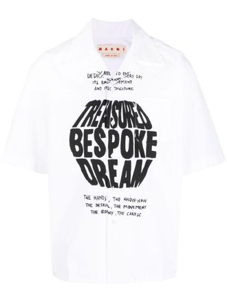 Marni t-shirt en coton à texte imprimé - Blanc