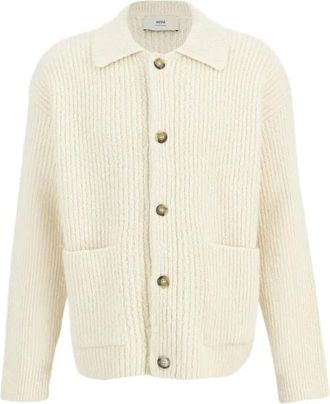 Ami Homme, Pulls, Beige, Taille: M Cardigan Tricot Boutonn&eacute;