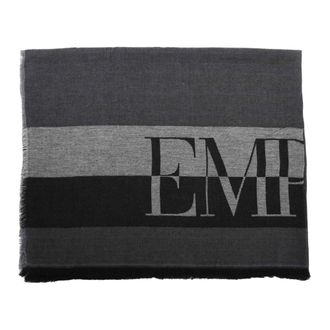 Emporio Armani Gestreifter Schal mit &uuml;bergro&szlig;em Logo - - Accessories - Herren - Mehrfarbig - ONE SIZE
