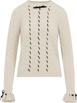 Valentino Rundhalspullover - Weiß