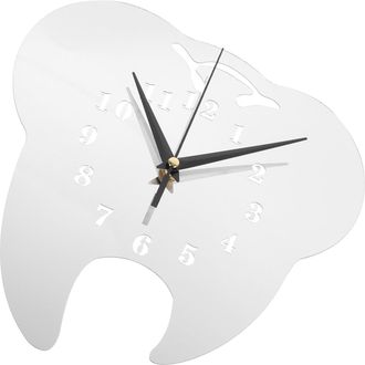 Valiclud Analoge Zahnförmige Wanduhr Acryluhr Ruhige Schlafzimmeruhr Zum Aufhängen Für Vintage Rustikale Dekoration Haus Und Büro