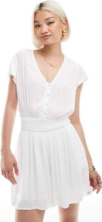 Superdry Combishort imprimé à manches courtes - Blanc cassé