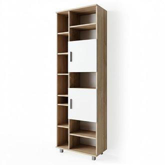 Vicco Badschrank Sonoma Ilias 60x190x30 cm - W&auml;scheschrank, Praktische Ablage f&uuml;r Handt&uuml;cher, Pflegeprodukte & Accessoires
