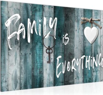 Runa Art Bild Home Abstrakt Modern Wandbilder Schlafzimmer Wohnzimmer 1 Teilig - Made In Germany - Holzmotiv Grau Türkis Flur 040215b