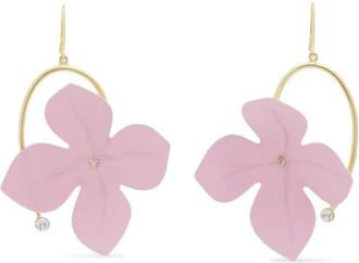 Marni Femme, Accessoires, Rose, Taille: ONE Size Poplin Flower Hook Earrings
