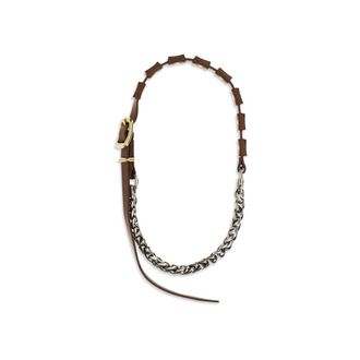 Miu Miu Womens Brown Calf Leather Bos Taurus Necklace