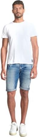 Le Temps Des Cerises Bermuda Landres en Jeans Bleu délavé Destroy