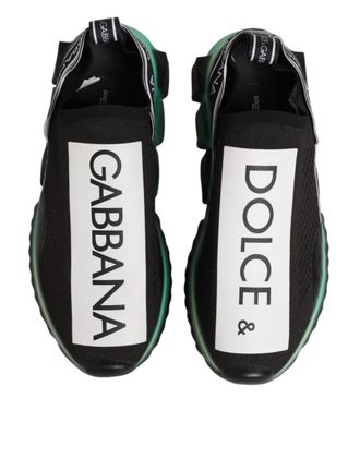 Dolce & Gabbana Black Slip On Sorrento Men Sneakers Shoes And Blue 10+pa+pl+vi