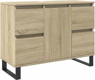 vidaXL Armoire salle de bain ch&ecirc;ne sonoma 80x33x60cm bois ding&eacute;nierie Vidaxl