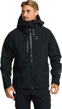 RevolutionRace Cyclone 3L Shell Jacket für Herren, Wasserdichte Jacke mit Recco-Reflektoren zum Wandern, Black, XXL