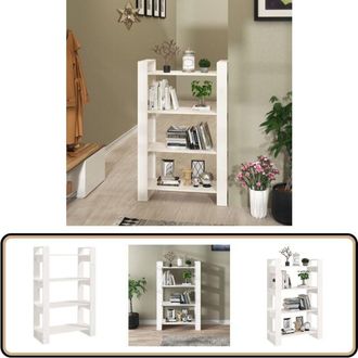 vidaXL Vidaxl - Bibliothèque/Séparateur de pièce Blanc 80x35x125 cm Pin massif - Bibliothèque - Bibliothèque Design - Meuble Rangement - Étagère