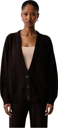 A|X Armani Exchange Cardigan brod&eacute; avec logo - Femme - Pulls - Brun - Taille: 42 FR