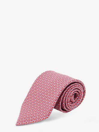 Ferragamo Silk tie with Intreccio print - FERRAGAMO - gender_Man