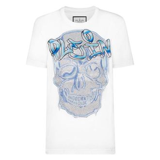 Philipp Plein Femme, Tops, Blanc, Taille: 38 FR Skull T-Shirt