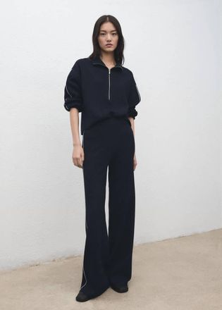 Mango Pull col zipp&eacute; &agrave; rayures en contraste bleu marine - Femme - 1XL - MANGO