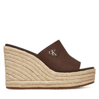 Calvin Klein Pantoletten Calvin Klein Wedge Rope Slide Mg YW0YW01699 Braun