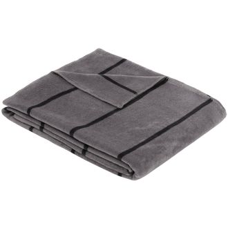 Ibena Bugatti Kuscheldecke 150x200 cm - Decke mit Streifen grau/schwarz, Pflegeleichte und kuschelweiche Baumwollmischung