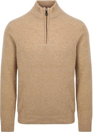 Suitable Pull à demi-fermeture éclair en laine beige - Taille - Homme - Vêtements - Coupe moderne - Laine - Parfait pour lautomne et lhiver, beige, L