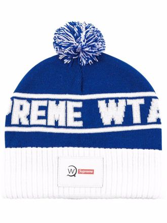 SUPREME x WTAPS bonnet à patch logo - Blanc