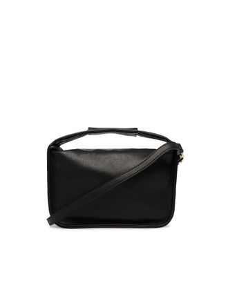 Patrizia Pepe Womens Handbag Soft Top-Handle Black Full-Grain Leather Handbags Hand Bags