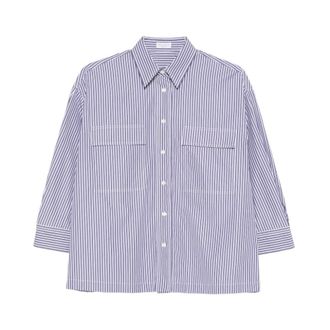 Brunello Cucinelli Femme, Blouses et Chemises, Bleu, Taille: 38 FR Chemise en coton ray&eacute;