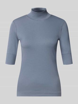 Marc Cain Slim Fit T-Shirt aus Baumwoll-Mix mit Stehkragen