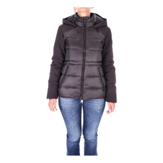 Woolrich Schwarze Daunenjacke mit abnehmbarer Kapuze - - Jackets - Damen - Schwarzk - L