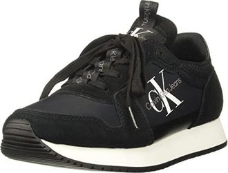 Calvin Klein Jeans Femme Baskets Runner Sock Laceup Chaussures de Sport, Noir (Black), 37