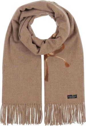 Fraas Stola in Viskosemischung f&uuml;r Damen 65 x 195 cm | Kuscheliger Schal mit Schleifen-Stickerei und Fransen Chinchilla