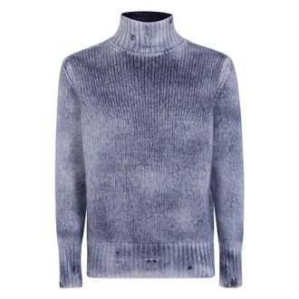 Avant Toi Handbemalter Kaschmir- und Seidenpullover mit hohem Kragen - - Knitwear - Herren - Grau - M
