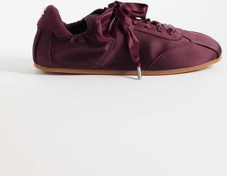 Steve Madden Artiste - Baskets avec lacets en satin - Lie-de-vin-Rouge