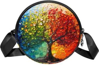 Generic Sac &agrave; bandouli&egrave;re rond rond pour femme, petit sac &agrave; bandouli&egrave;re color&eacute; avec fermeture &eacute;clair, bretelles r&eacute;glables, d&eacute;contract&eacute; pour femmes et filles