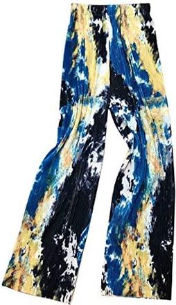 Generic Pantalon long pour femme imprim&eacute; ample, taille haute, droite, jambe large, pantalon &agrave; motifs, yoga, course, poids l&eacute;ger, style urbain, Ye2, taille uni