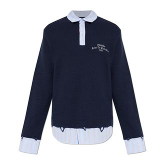 Misbhv Misbhv, Homme, Tops, Bleu, Taille: 2XL Polo &agrave; Effet Vieilli