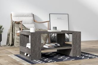 Hanah Home Stylish Anthracite Coffee Table, 80 x 50 x 40 cm | 100% Melamine Coated Particle Board, 18 mm Thick | Modern Design for Living Room & Lounge