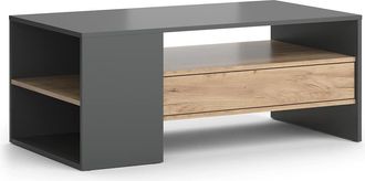 Vicco Couchtisch Fabien, Wohnzimmertisch mit Schublade, Goldkraft Eiche, 110 x 60 cm