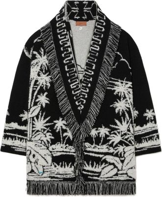 Alanui Femme, Pulls, Noir, Taille: 40 FR Palm Grove Tales Cardigan